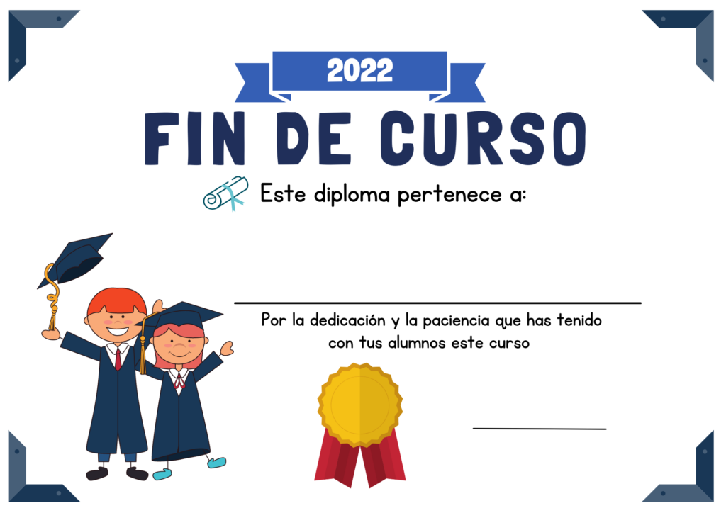 Diplomas de Fin de Curso para PROFESORES - Truco y Educo